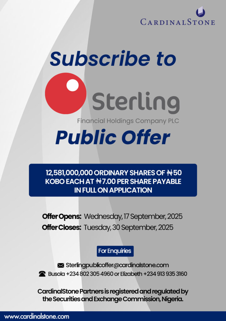Sterling Financial Holdings Company PLC Offer for Subscription - CardinalStone